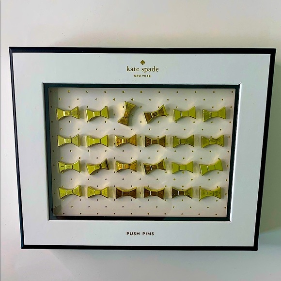 kate spade | Other | Kate Spade Gold Bow Push Pins | Poshmark